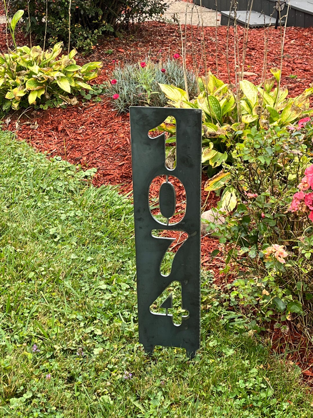 Heavy Steel Vertical Lawn Yard House Address Number Sign - Etsy