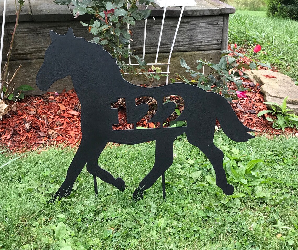 Horse Themed Custom Address Steel Yard Sign - Etsy