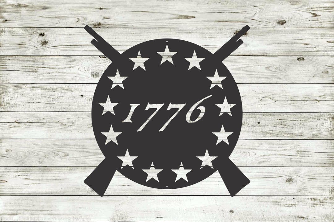 USA Patriotic 1776 Hunting Rifle Round Metal Sign - Etsy