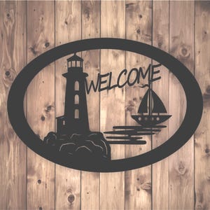 Nautical Themed Steel Welcome Sign - Etsy