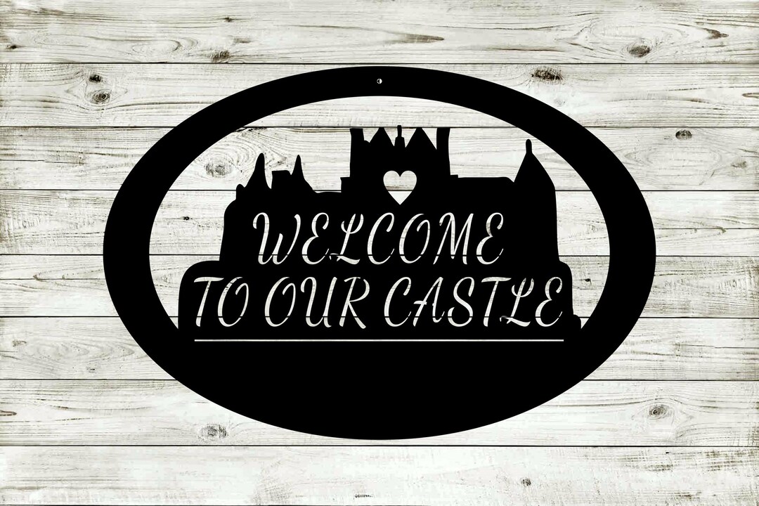 Castle Heart Themed Oval Steel Metal Welcome Sign Decor - Etsy