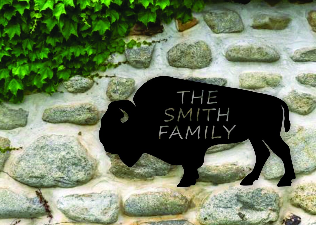 Buffalo Themed Custom Name Steel House Sign - Etsy