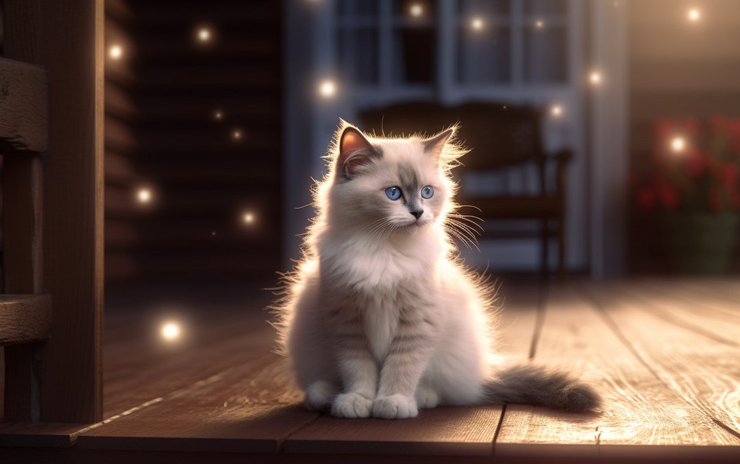 Ethereal Cute Ragdoll Kitten Digital Art - Etsy