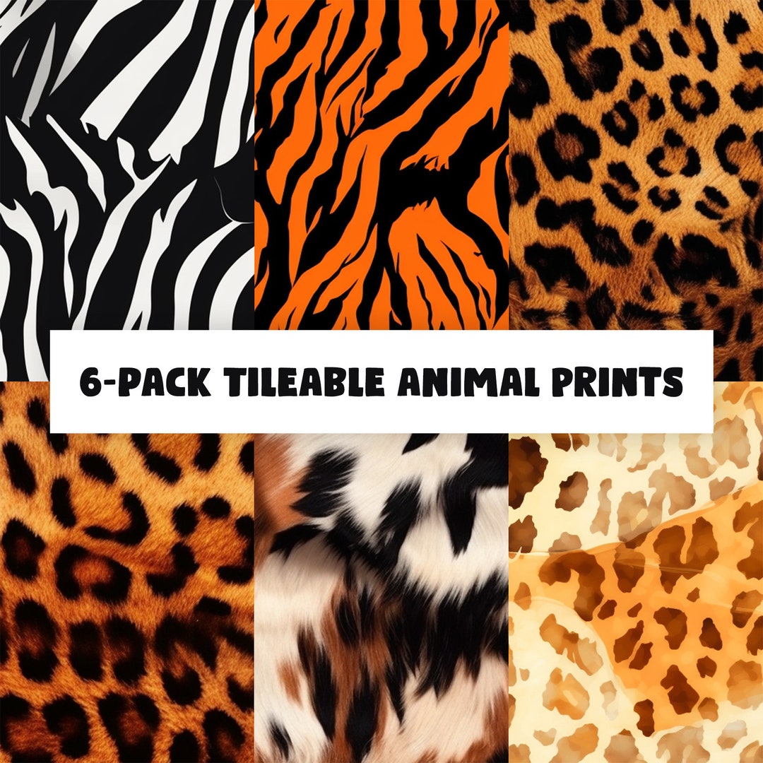 Wild Fur Pack: 6 Tileable Animal Prints - Etsy