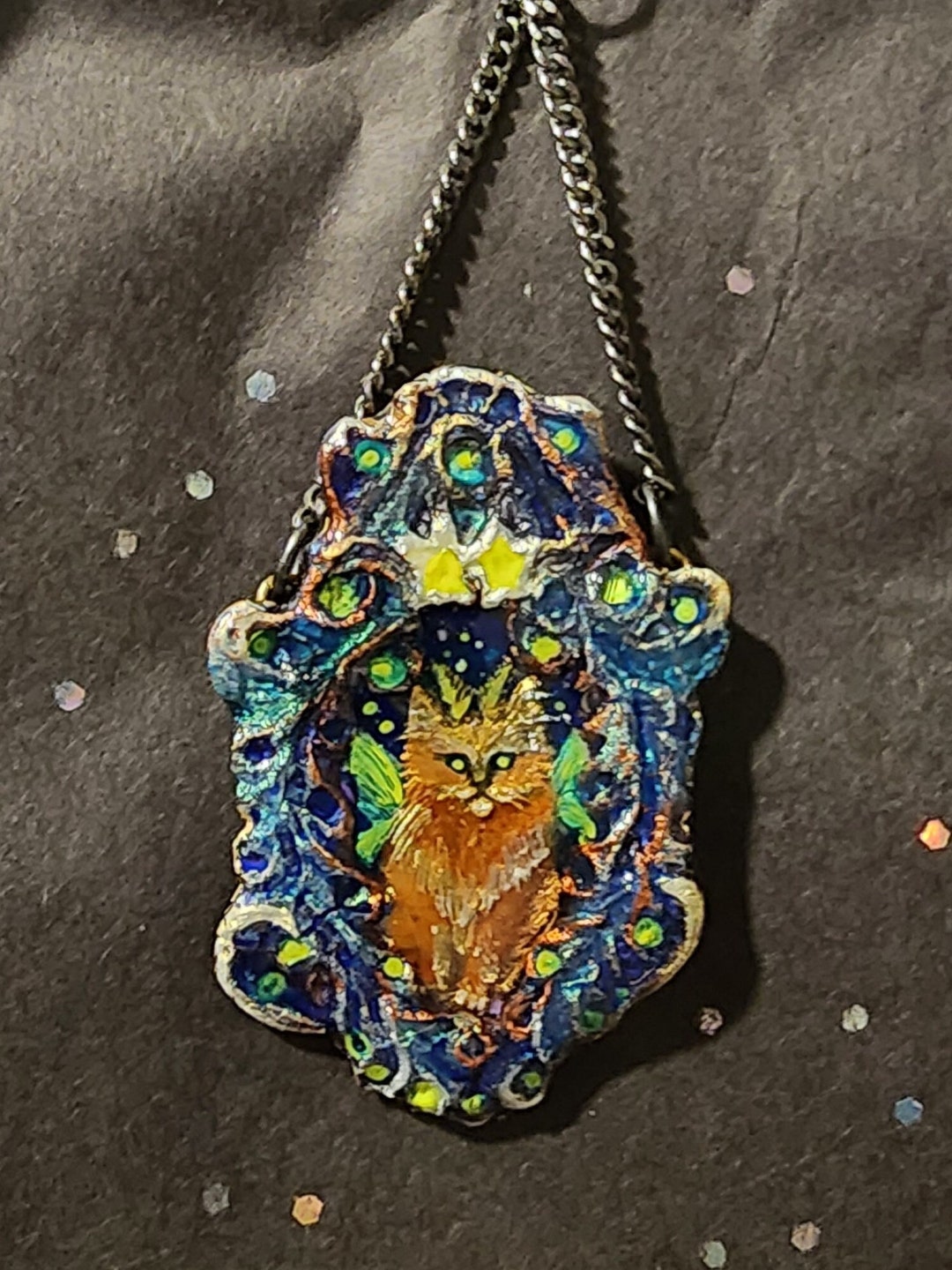 Fairy Moth Cat Painting Mini Artwork for Dollhouse, or Fairy Garden ...