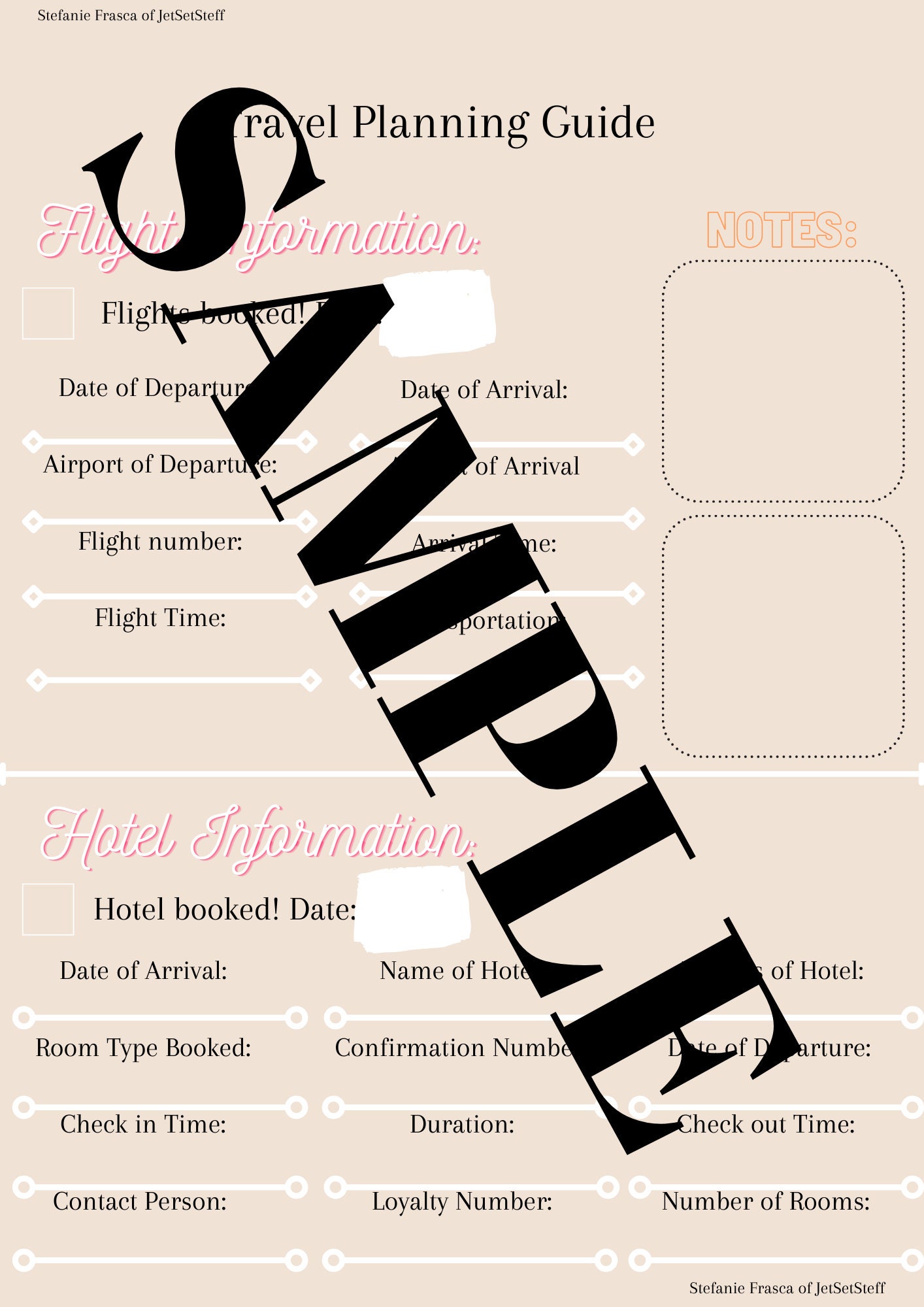 Editable Travel Itinerary! Flight, Hotel, Daily Excursions ...