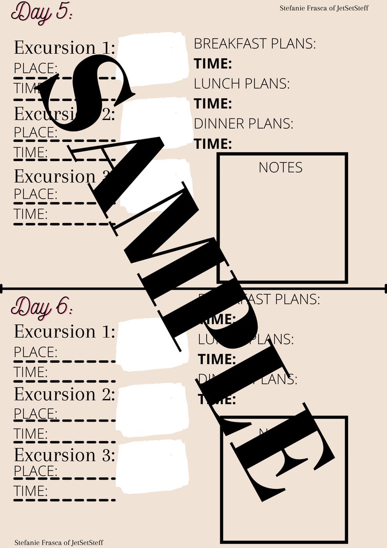 Editable Travel Itinerary! Flight, Hotel, Daily Excursions ...