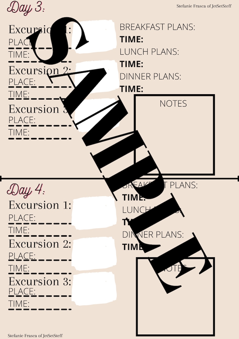 Editable Travel Itinerary! Flight, Hotel, Daily Excursions ...