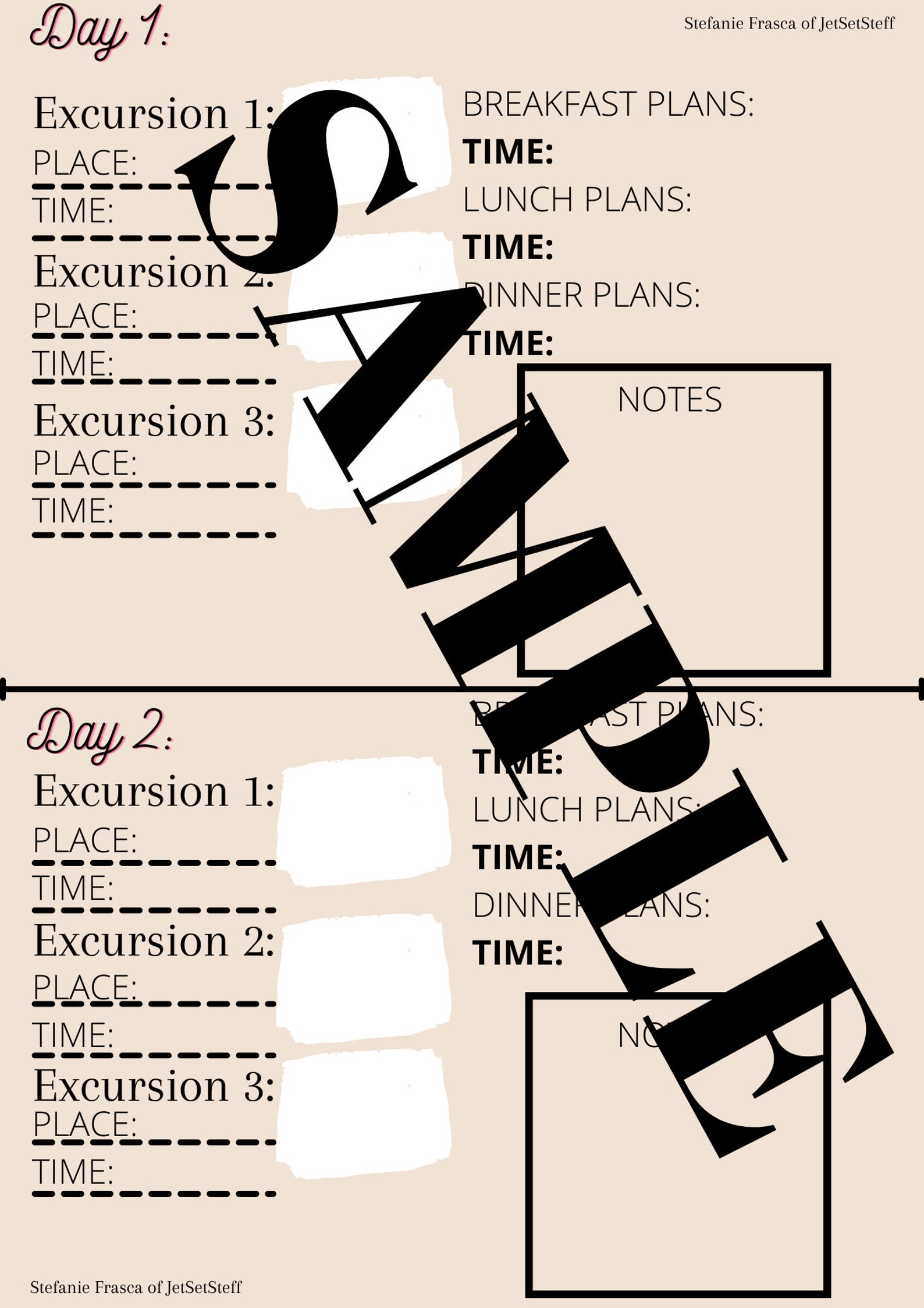 Editable Travel Itinerary! Flight, Hotel, Daily Excursions ...
