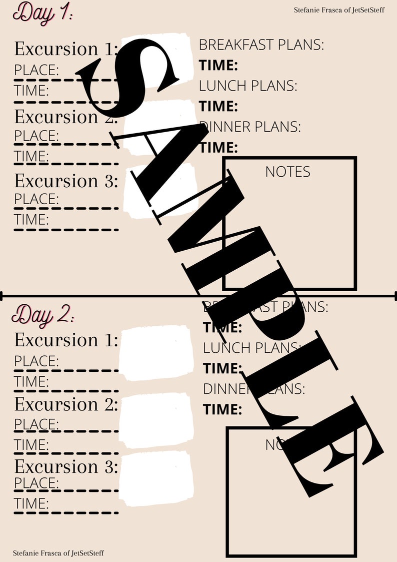 Editable Travel Itinerary! Flight, Hotel, Daily Excursions ...