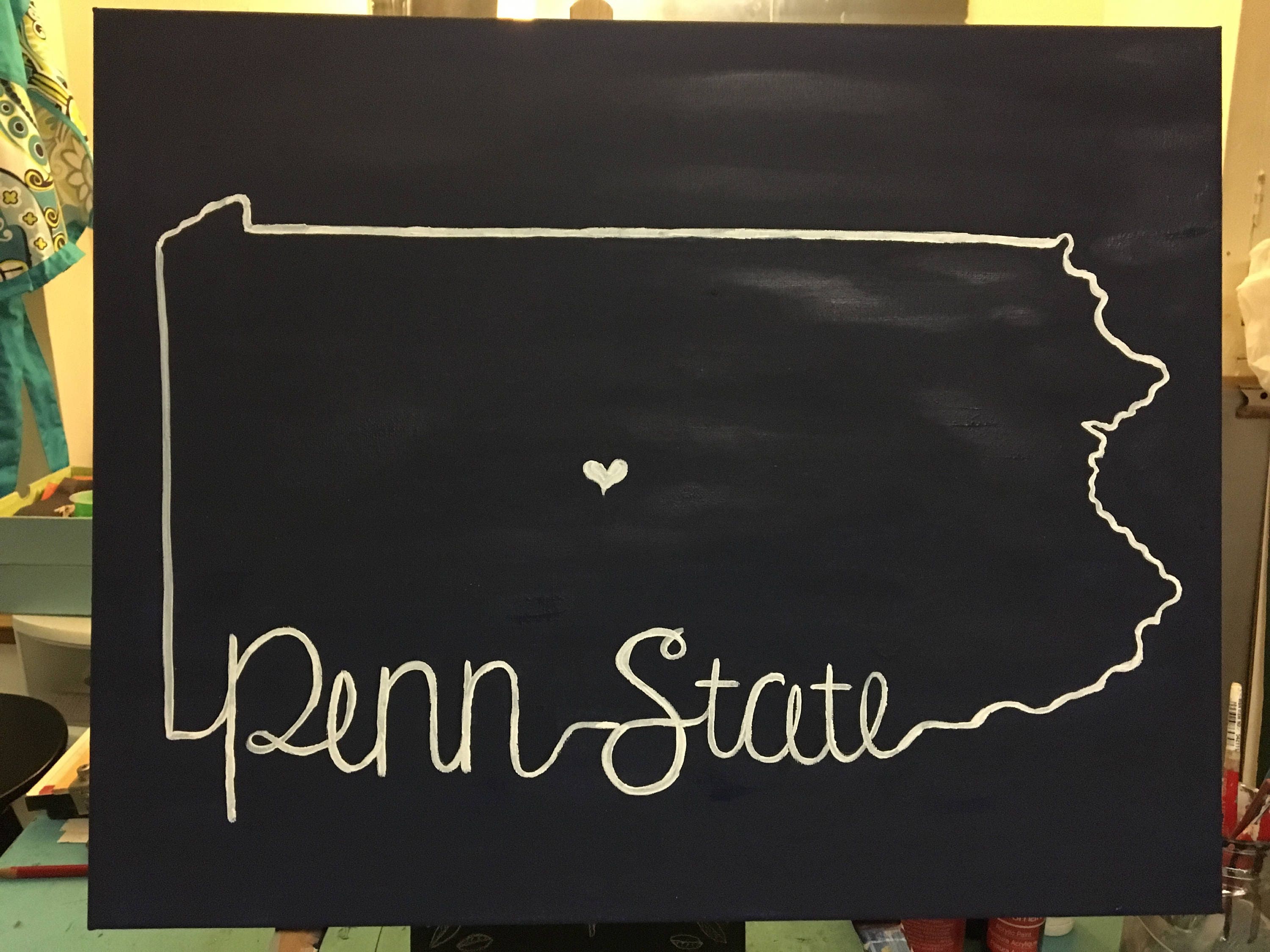 State Paintings With Custom Name & Location Accents on Canvas and ...