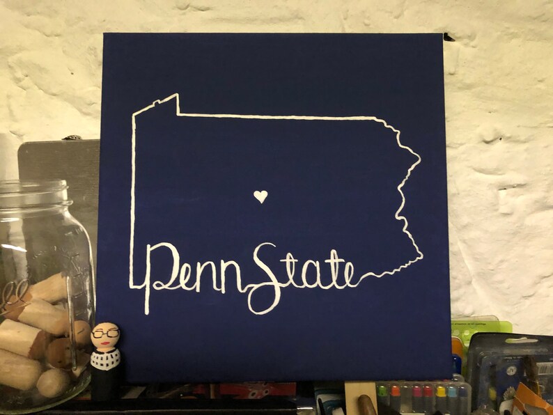 State Paintings With Custom Name & Location Accents on Canvas and ...