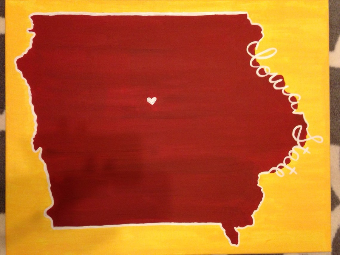 State Paintings With Custom Name & Location Accents on Canvas and ...