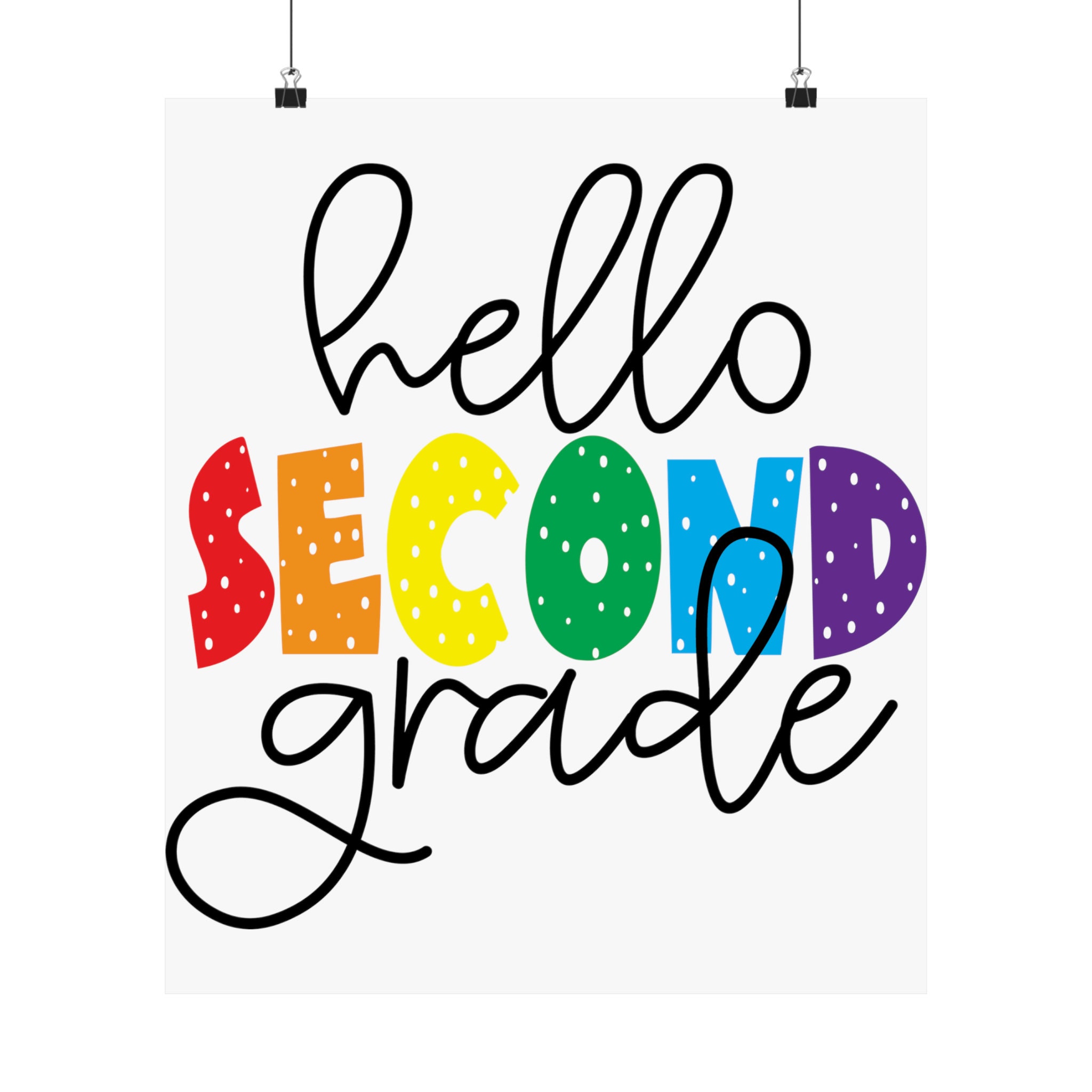 Hello 2nd Grade Classroom Poster for Teachers Matte Vertical Posters - Etsy