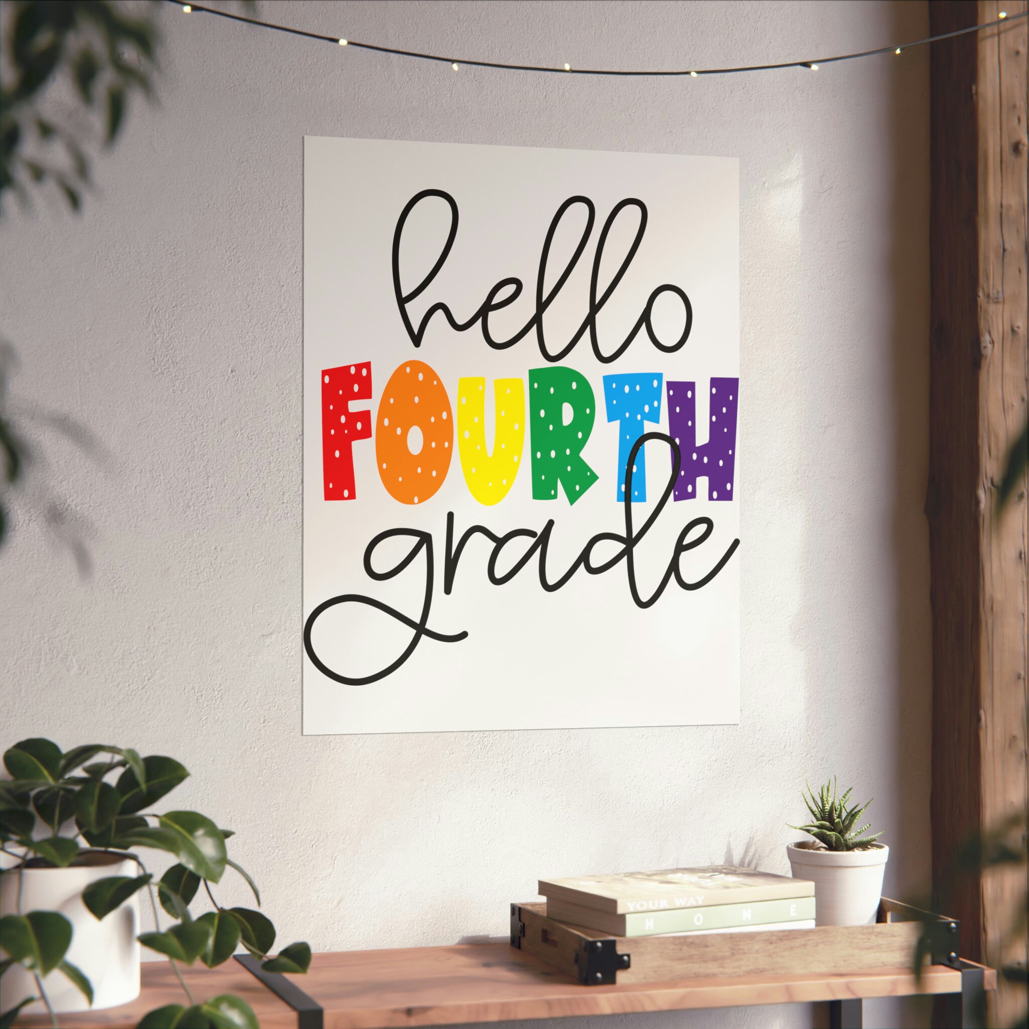 Hello 4th Grade Classroom Poster for Teachers Matte Vertical Posters - Etsy