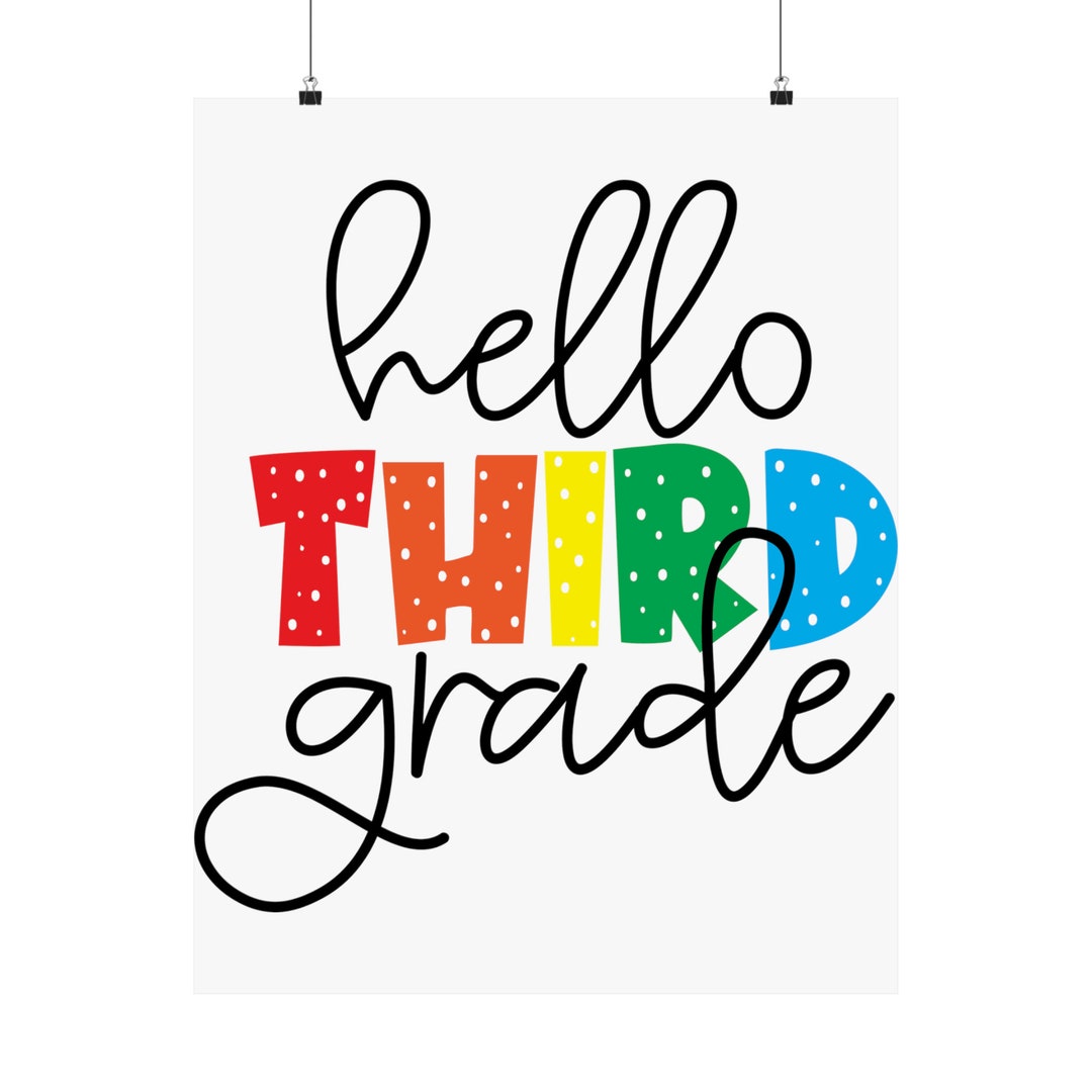 Hello 3rd Grade Classroom Poster for Teachers Matte Vertical Posters - Etsy
