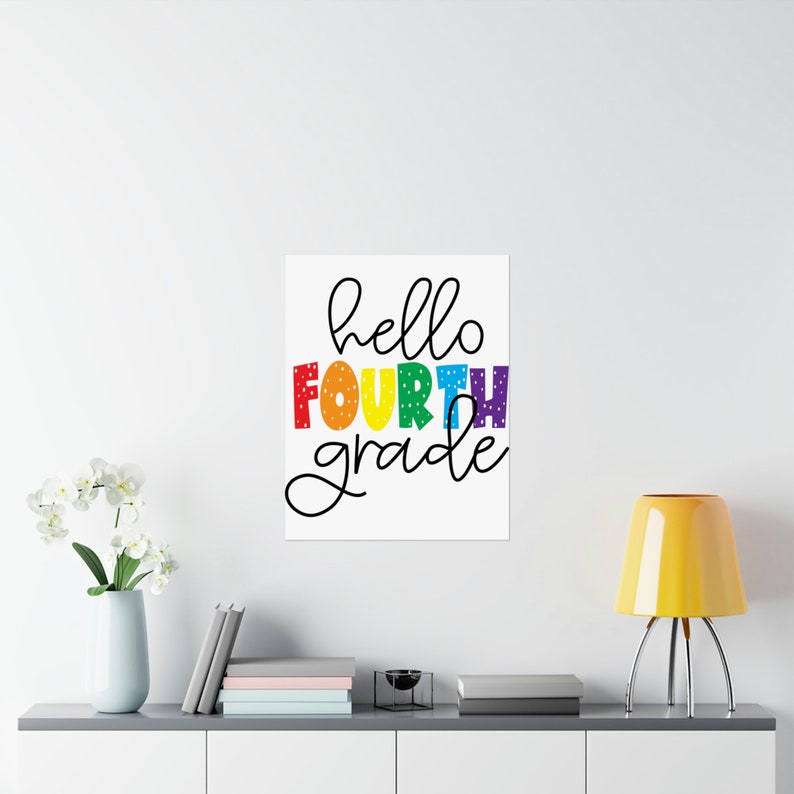 Hello 4th Grade Classroom Poster for Teachers Matte Vertical Posters - Etsy