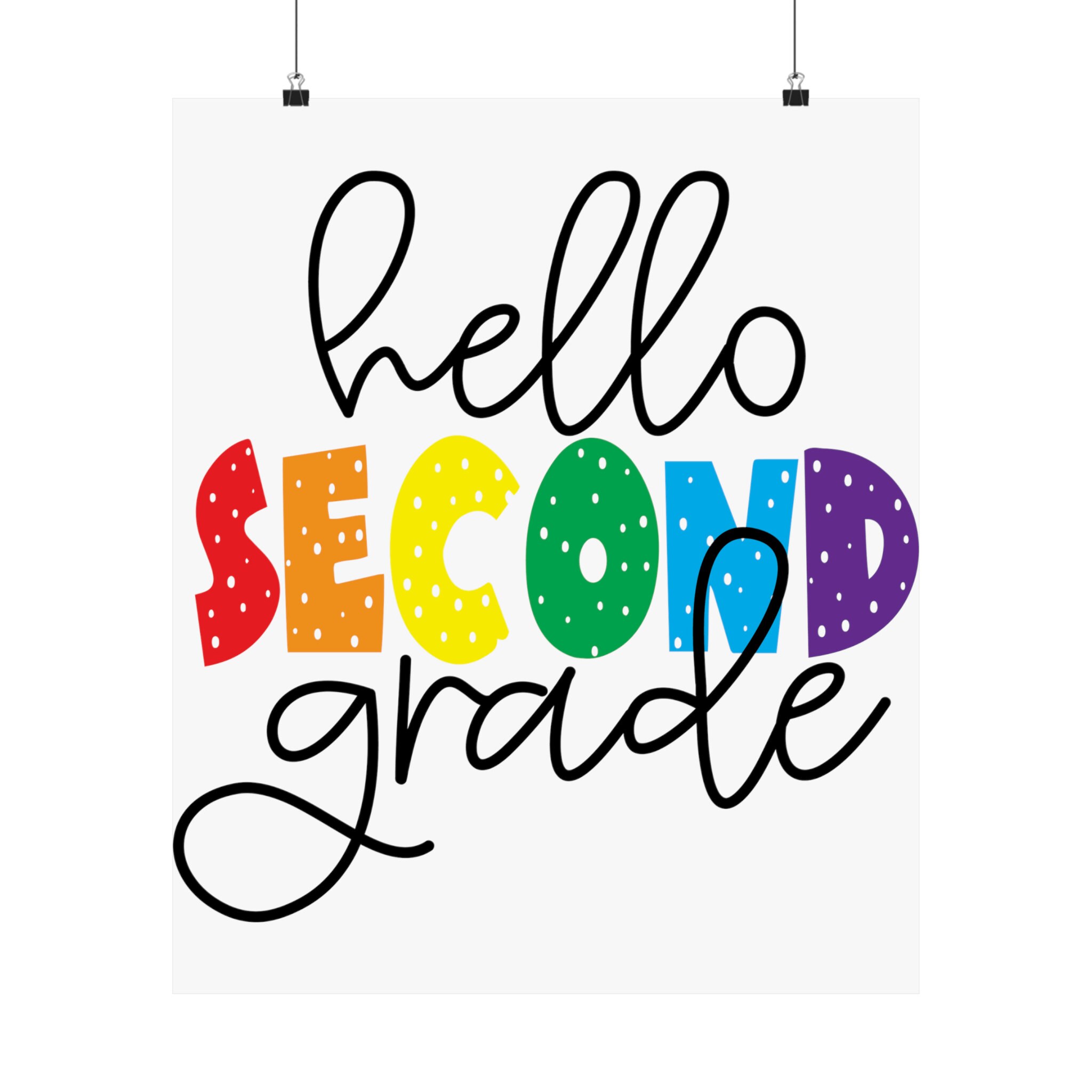 Hello 2nd Grade Classroom Poster for Teachers Matte Vertical Posters - Etsy