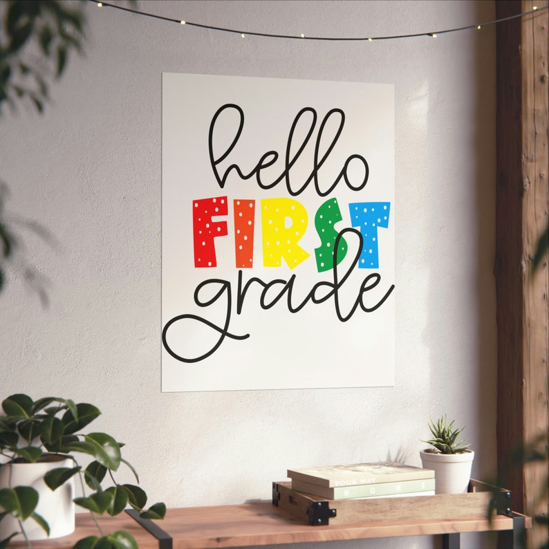 Hello 1st Grade Classroom Poster for Teachers Matte Vertical Posters - Etsy
