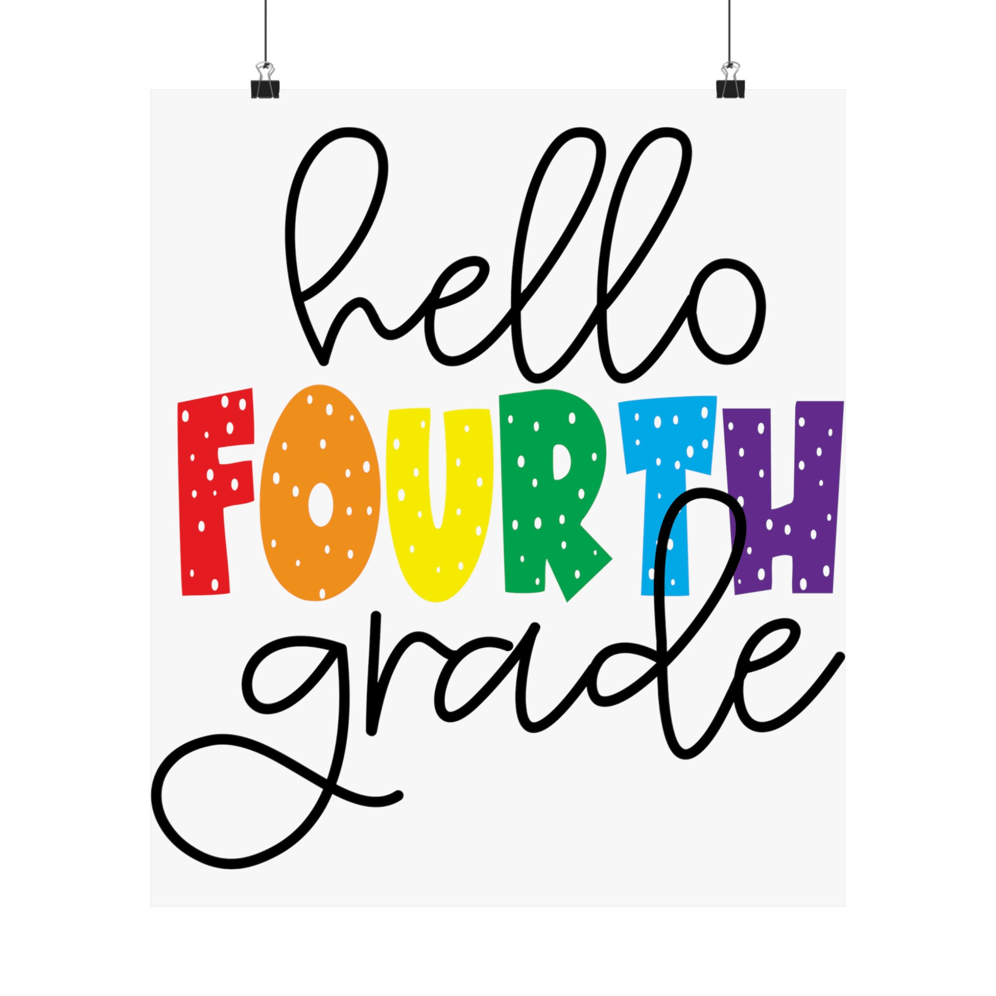 Hello 4th Grade Classroom Poster for Teachers Matte Vertical Posters - Etsy
