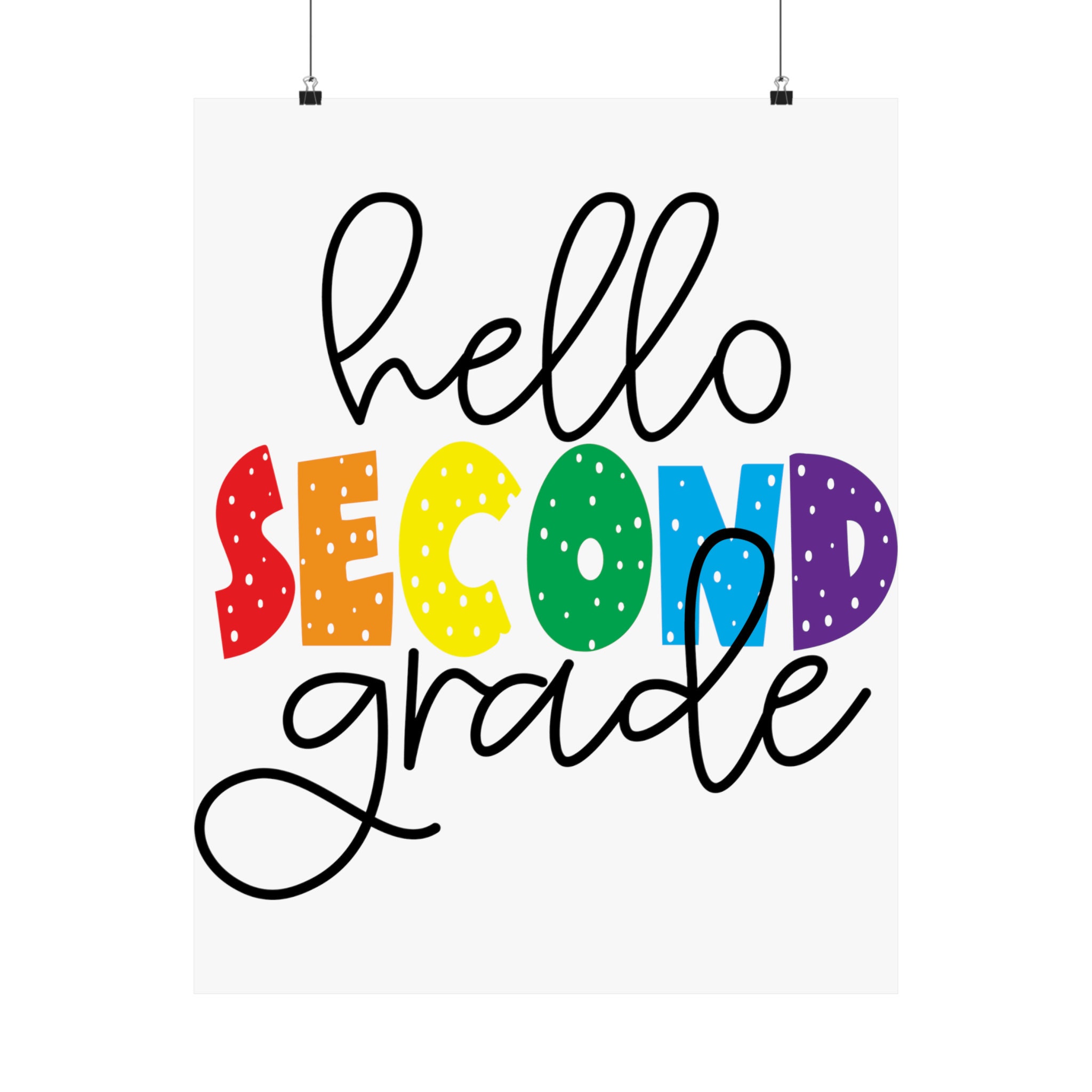 Hello 2nd Grade Classroom Poster for Teachers Matte Vertical Posters - Etsy
