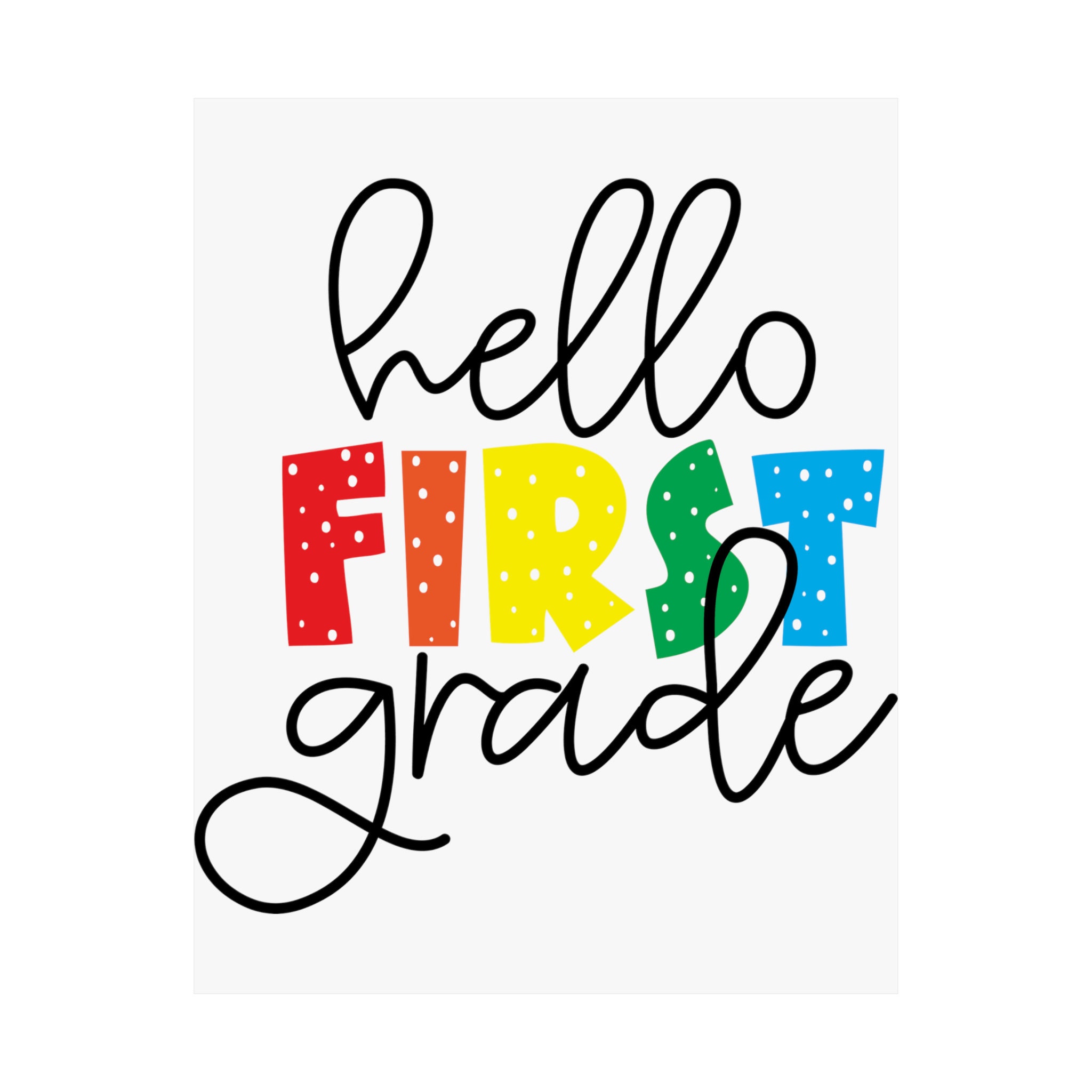 Hello 1st Grade Classroom Poster for Teachers Matte Vertical Posters - Etsy