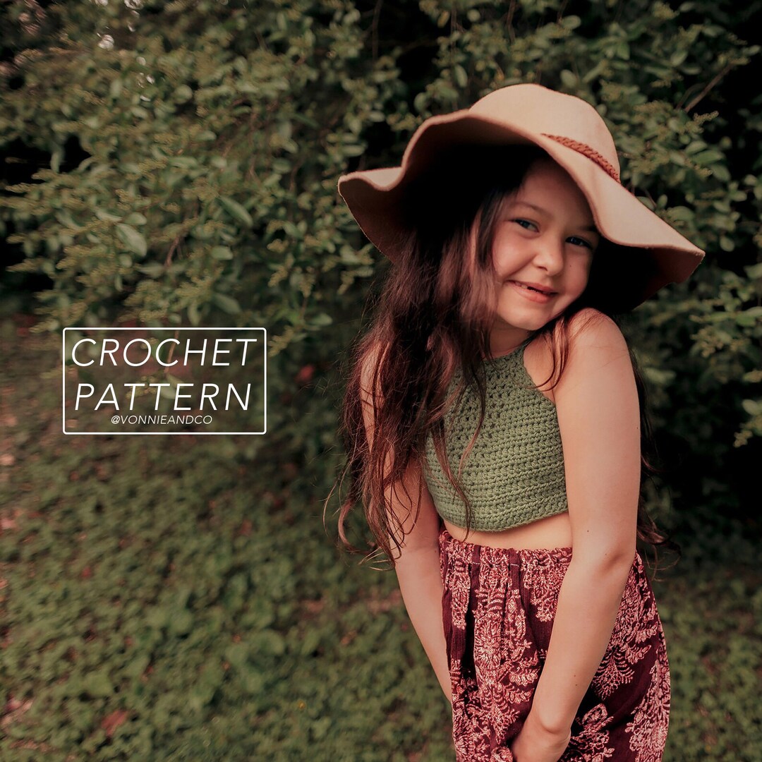 LIL WILLIAM - Crochet Halter Top Pattern - 9 Sizes, Crochet Kids Top ...