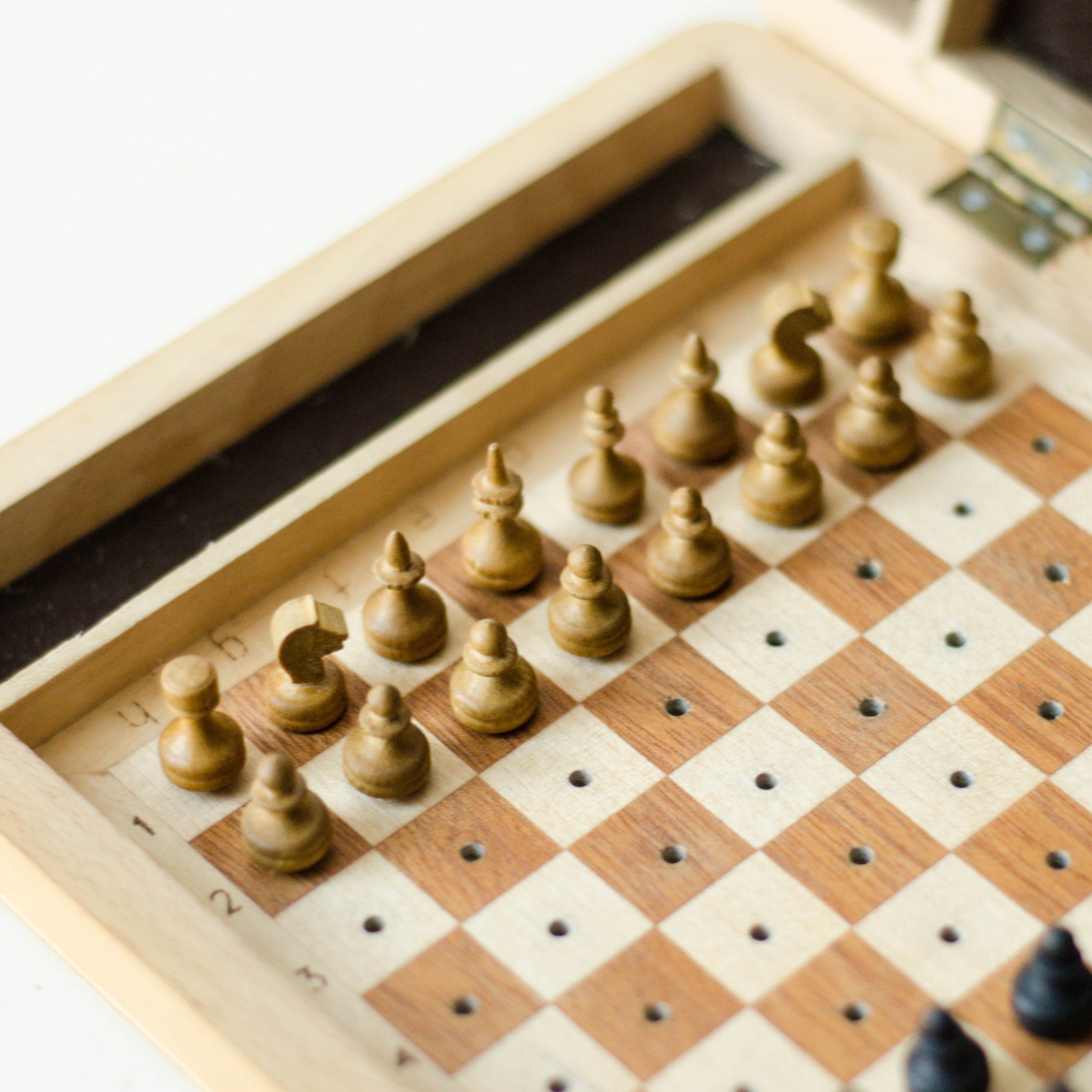 Mini CHESS SET con tablero de ajedrez de madera conjuntos de | Etsy