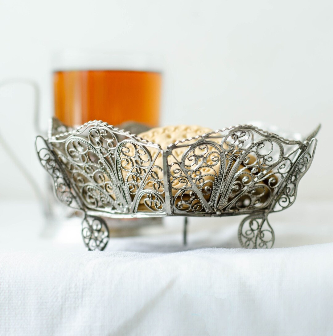 Small Candy Bowl Filigree, Soviet Vintage Dessert Bowls From Ukraine ...