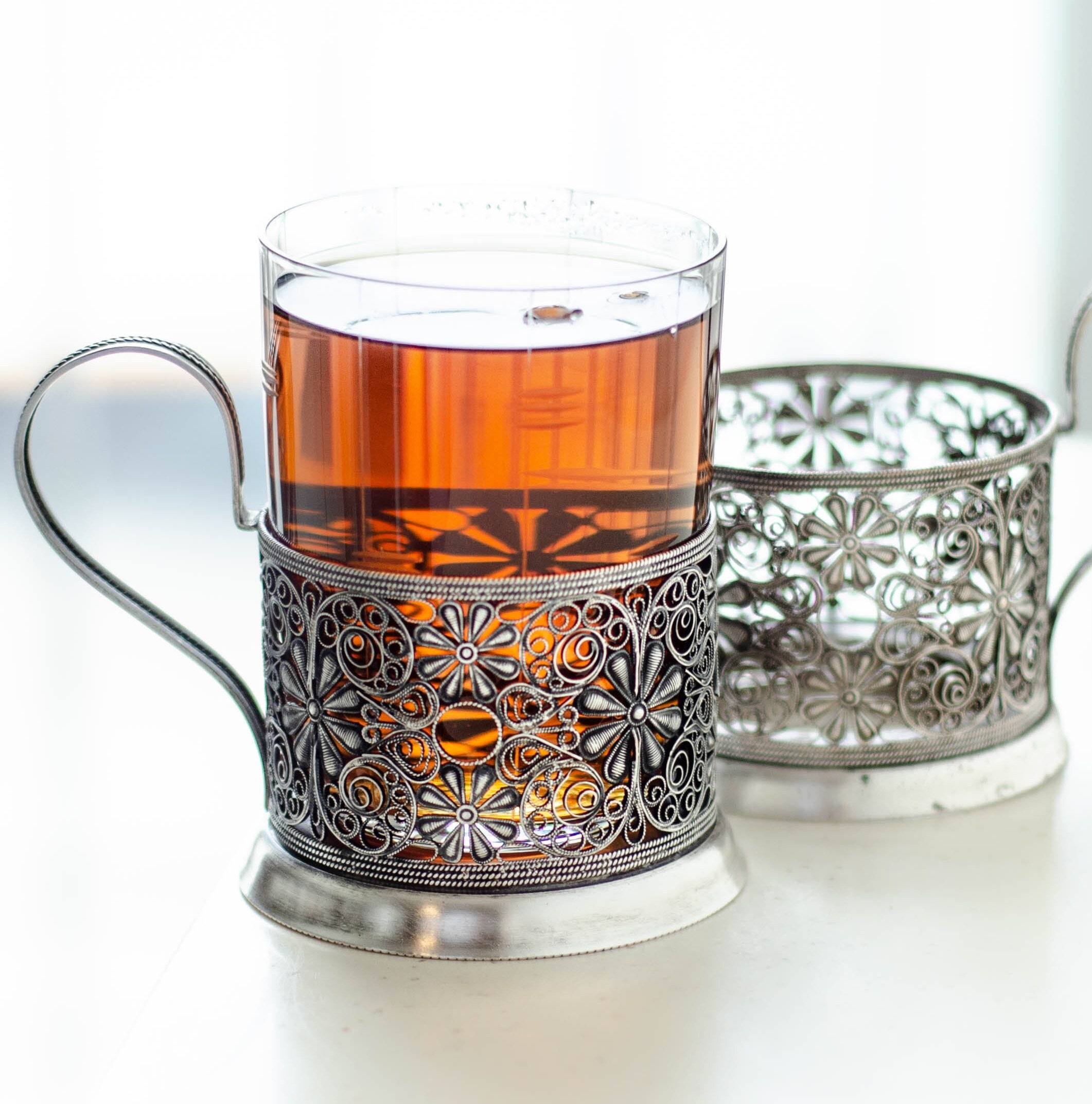 Russian Glass Tea Cups