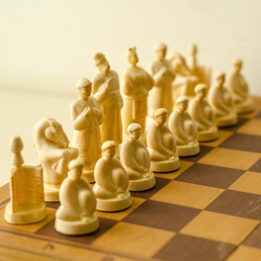 Large Chess Set COSSACK With Wooden Chess Board, Ukrainian Gifts for ...