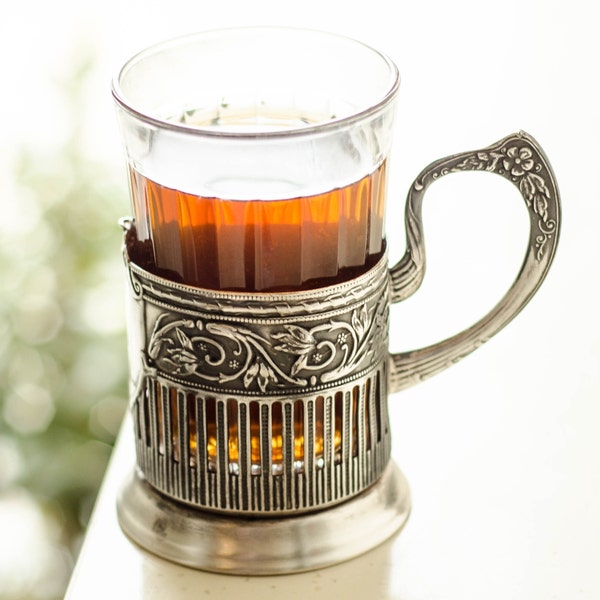 Russian Tea Glass and Holder - Etsy