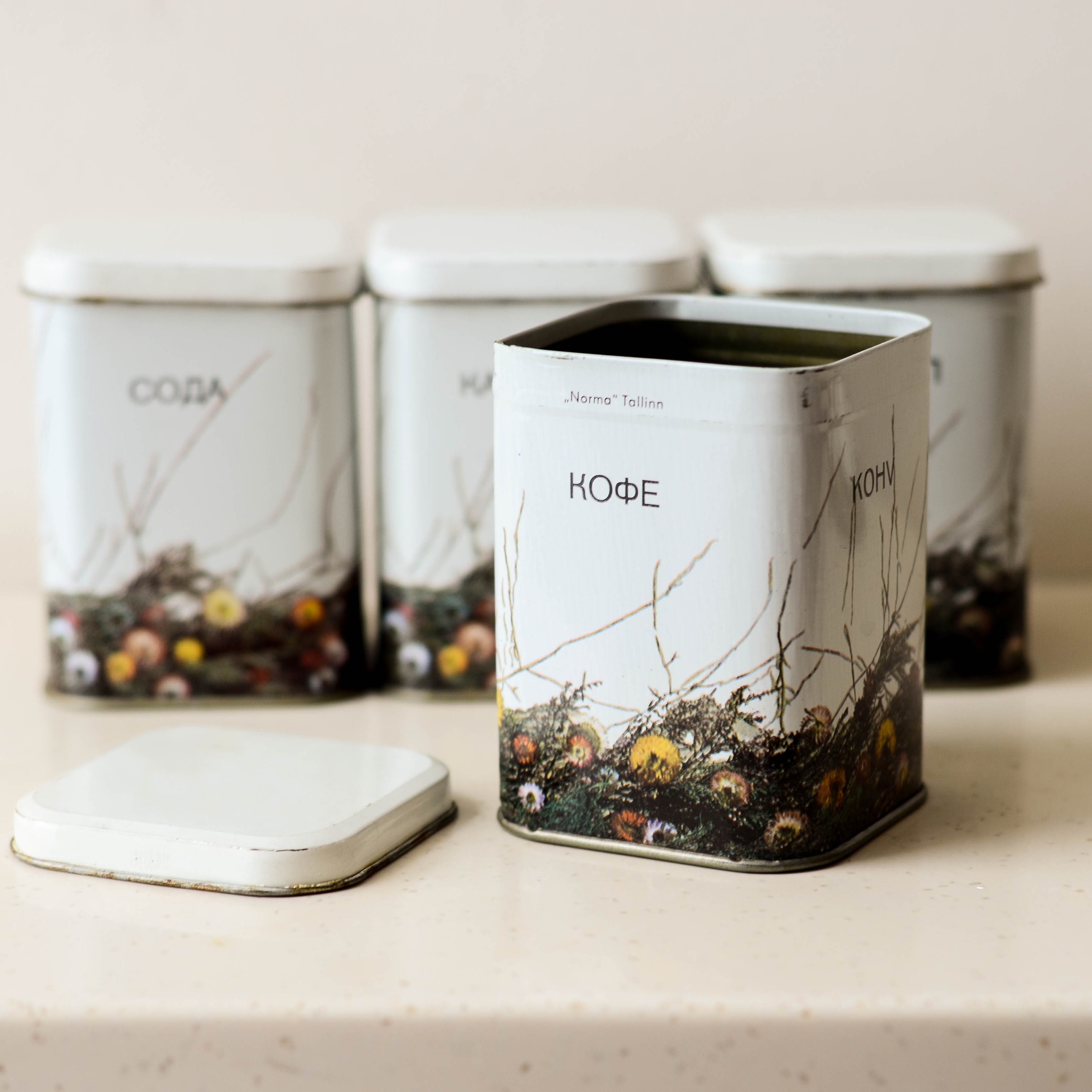 Antique Tin Box with Lid KITCHEN CANISTERS Set Decorative | Etsy