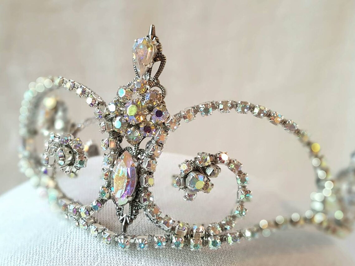 Silver Rhinestone Tiara rosa ready to Ship Ballet Headpiece Bridal ...