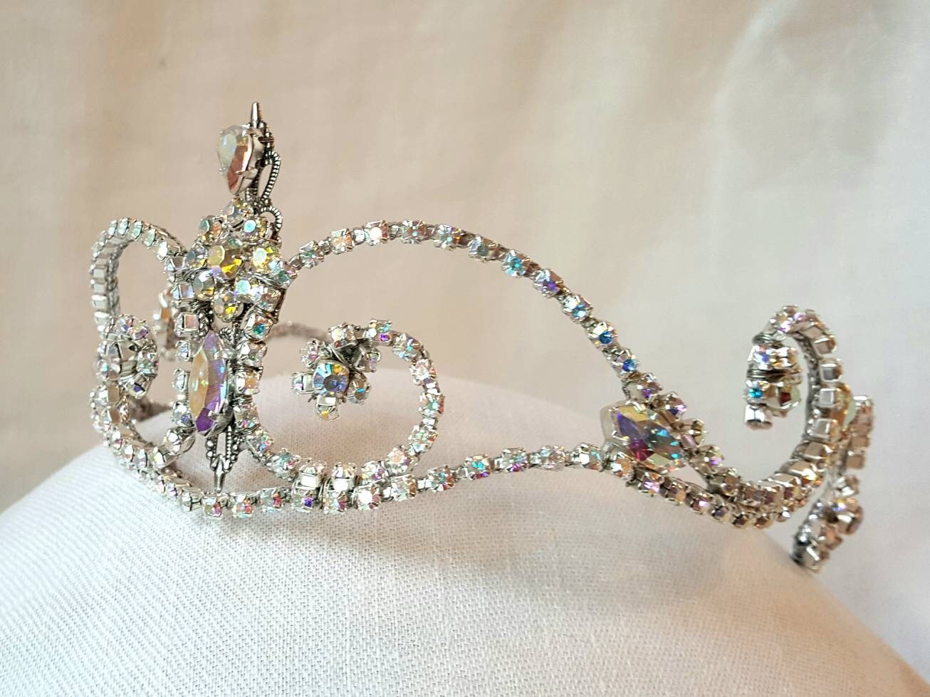 Silver Rhinestone Tiara rosa ready to Ship Ballet Headpiece Bridal ...