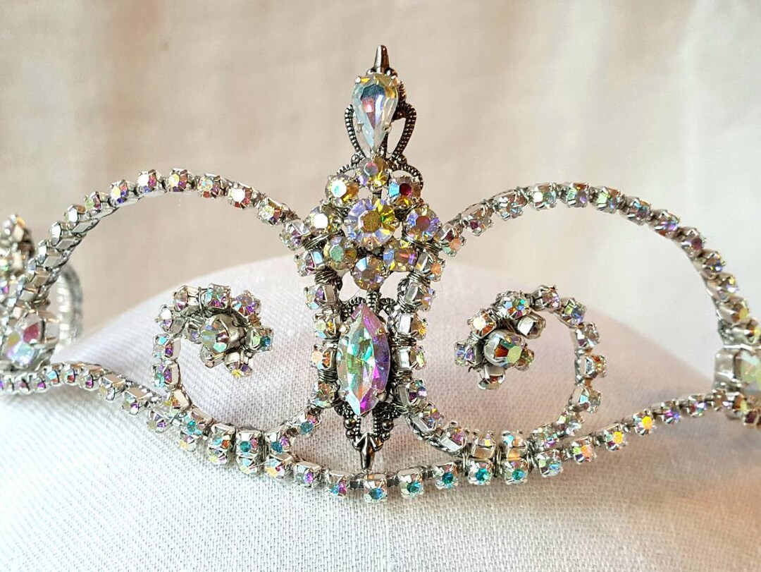 Silver Rhinestone Tiara rosa ready to Ship Ballet Headpiece Bridal ...