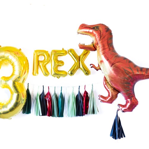 THREE REX Balloon Party Box 3 Rex Dinosaur Balloon T-rex | Etsy