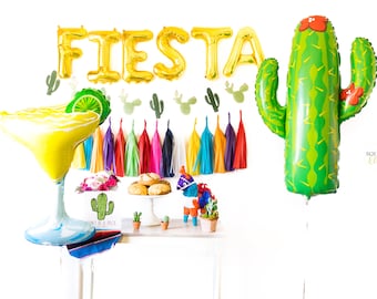 Cactus Fiesta Balloon Party Box Paper Tassel Garland | Etsy