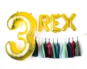 THREE REX Balloon Garland 3REX Banner Dinosaur T-rex | Etsy