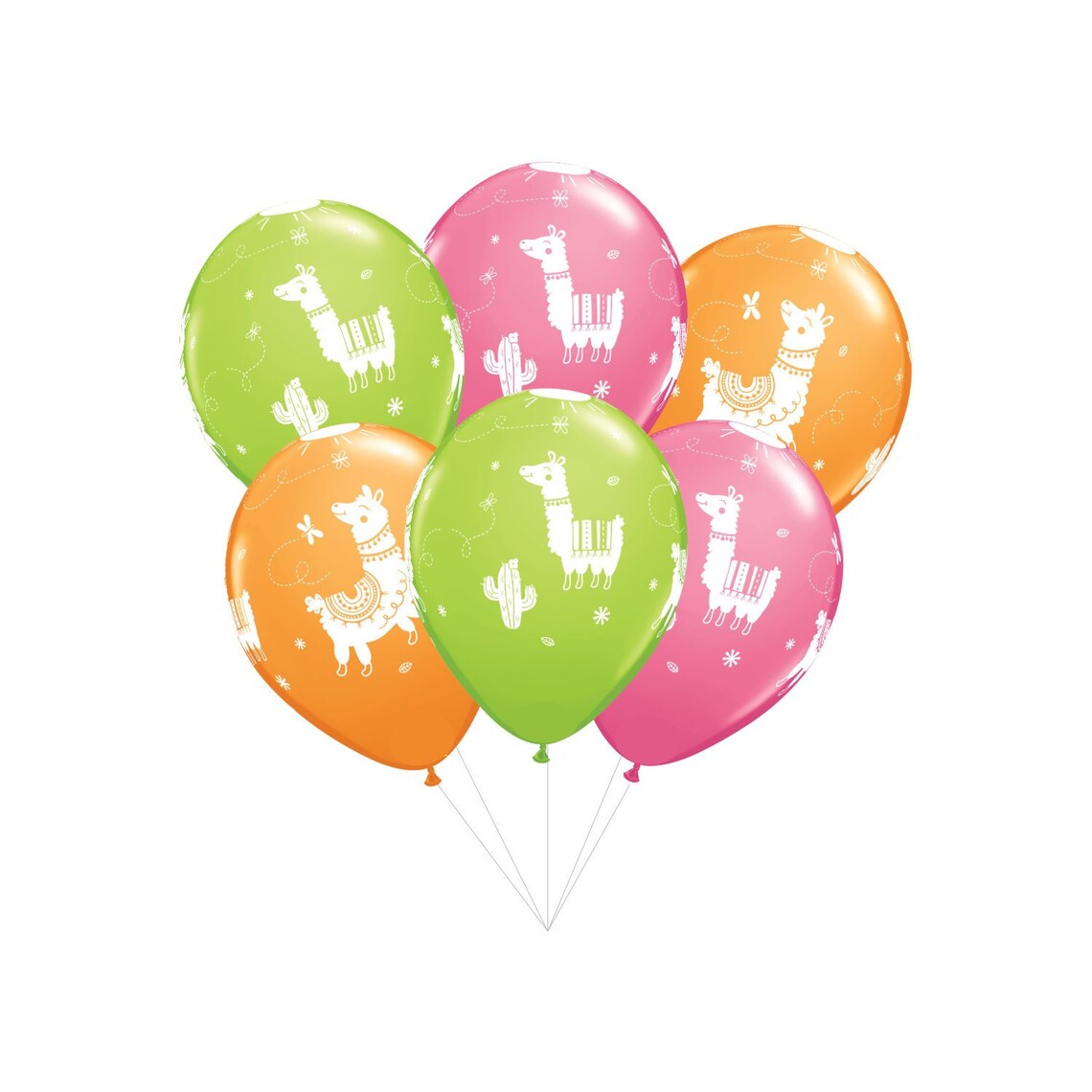 LLAMA BALLOON BOUQUET | Pink Orange Green Gold Llama Balloon, Llama ...
