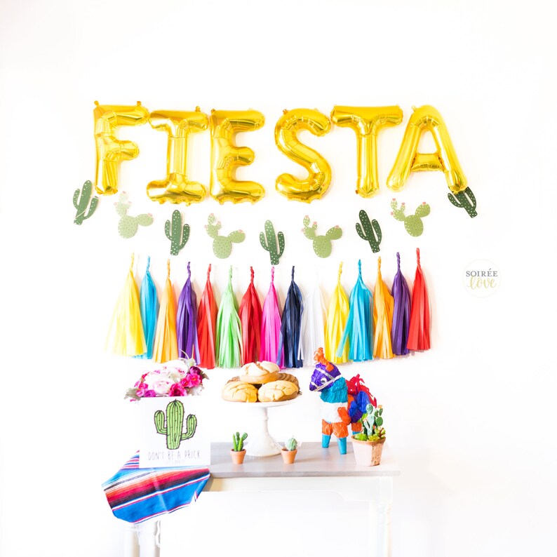 FIESTA Multi-color Paper Tassel Garland Banner Cinco de | Etsy