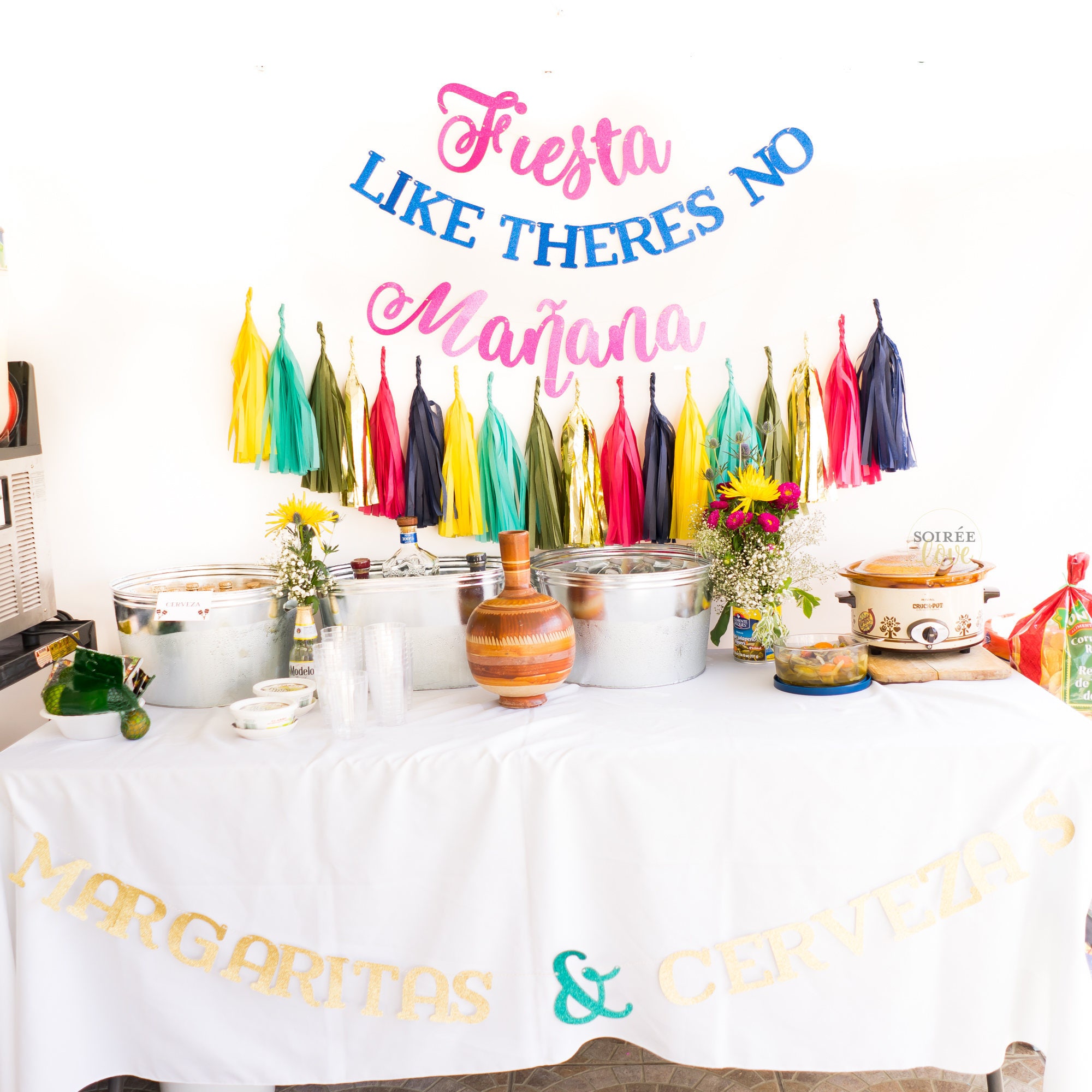 MOD FIESTA Party Box Multi-color Paper Tassels and Garland | Etsy