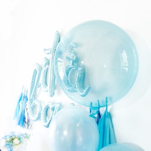 It's a Boy Script Balloon Banner | Blue Baby Shower Party Decor, Gender ...