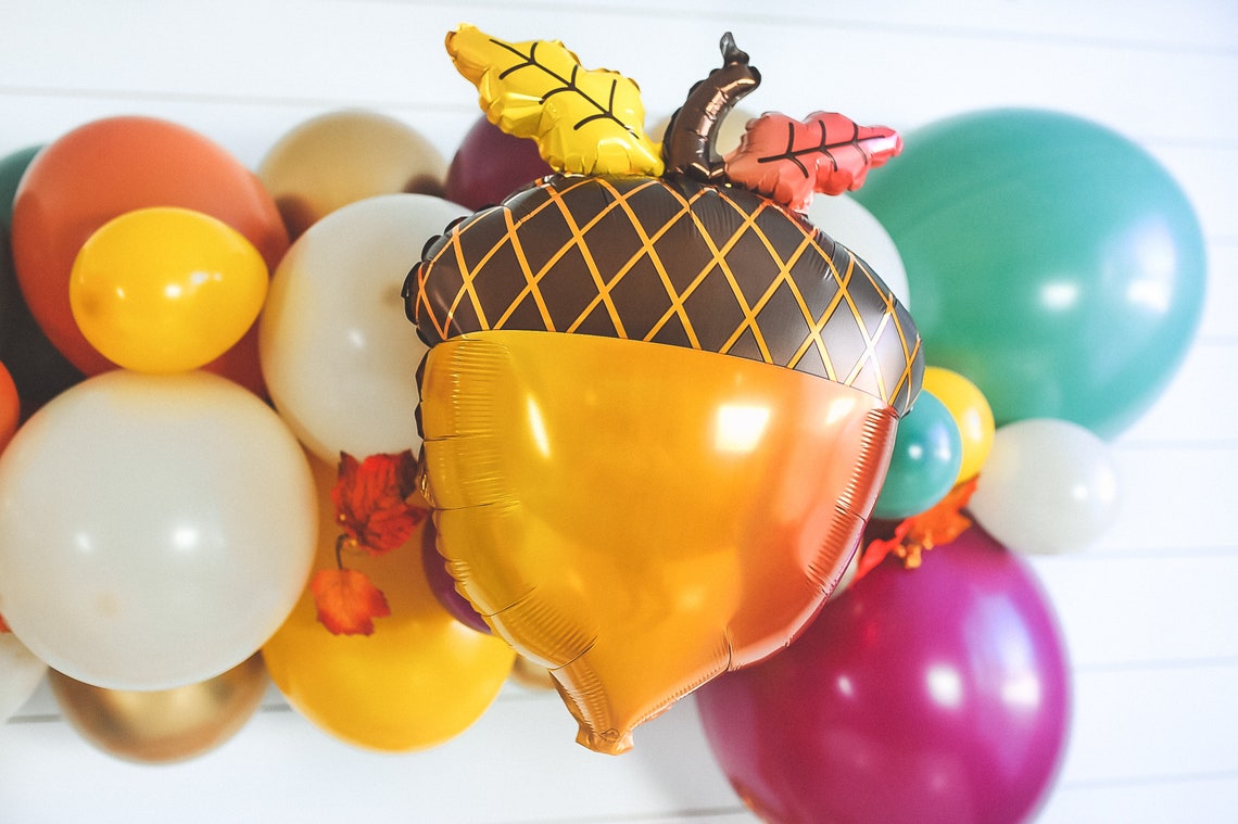 Fall Acorn Balloon Thanksgiving Decor Thankful Give - Etsy