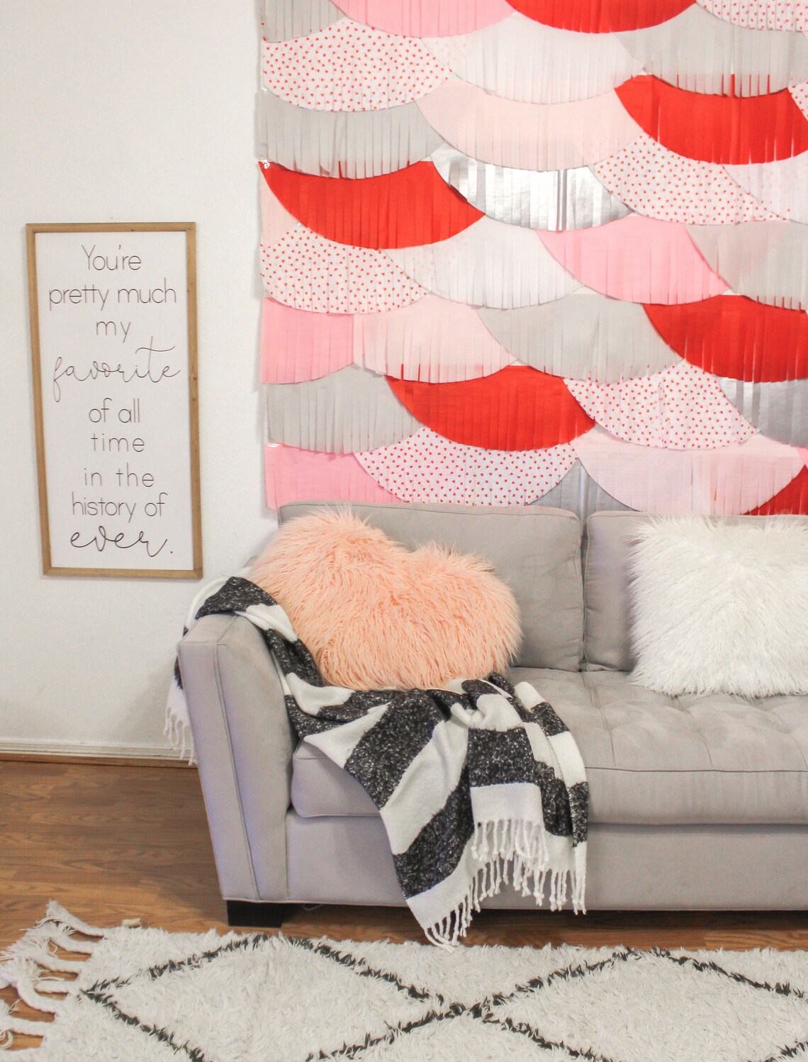 DIY Valentine Fiesta Fringe Scallop Backdrop Valentine's - Etsy