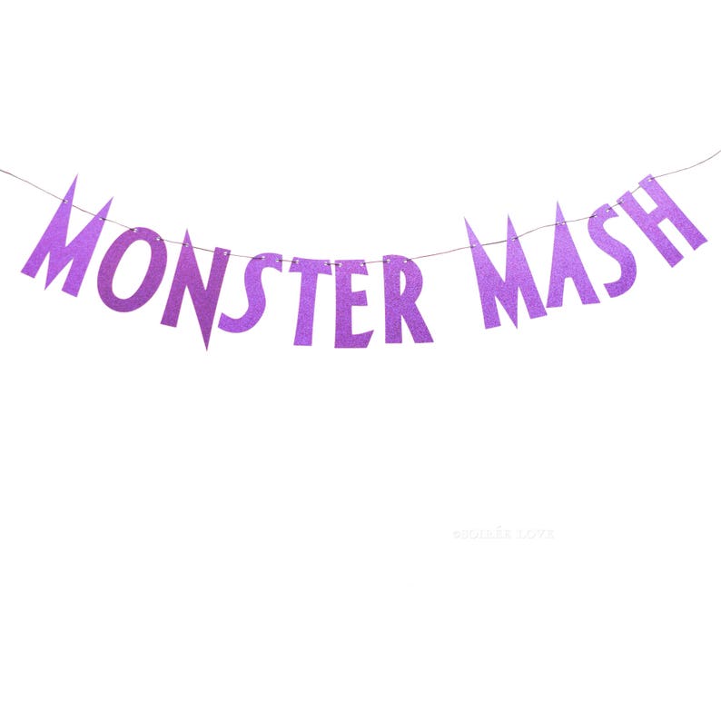 MONSTER MASH Garland Glitter Garland Spooky Halloween Party | Etsy