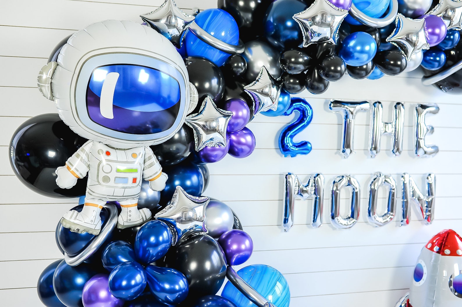 DIY Two the Moon Balloon Garland Galaxy Space Birthday Party | Etsy
