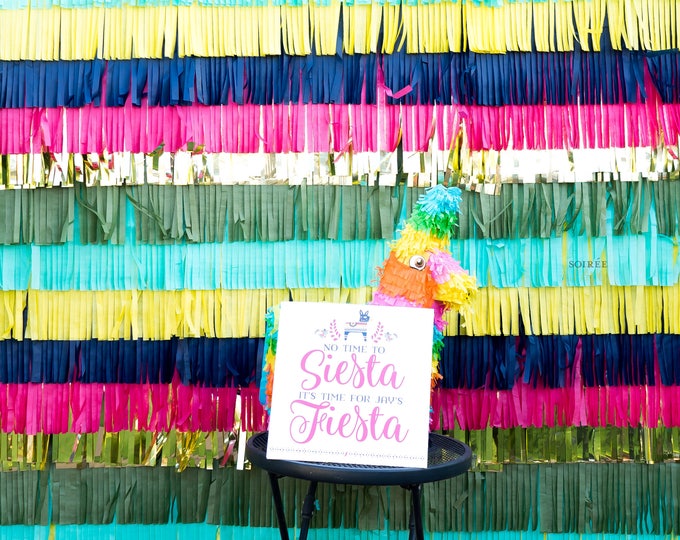 DIY CUSTOM FIESTA Fringe Backdrop Black Rose Gold Paper | Etsy