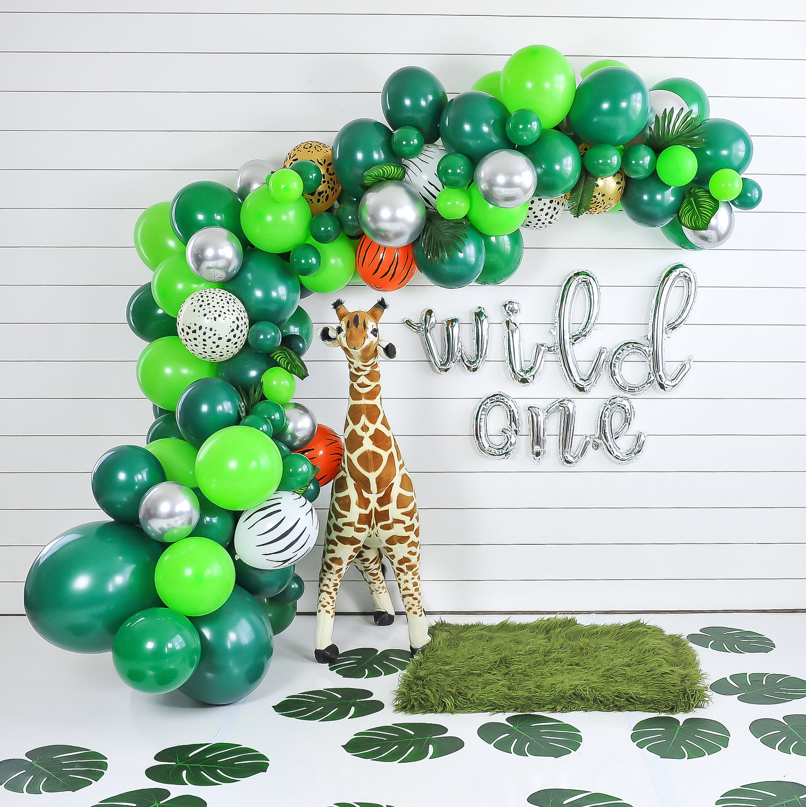 Wild One Balloon Banner | Wild One Jungle Birthday Decor, Rainforest ...
