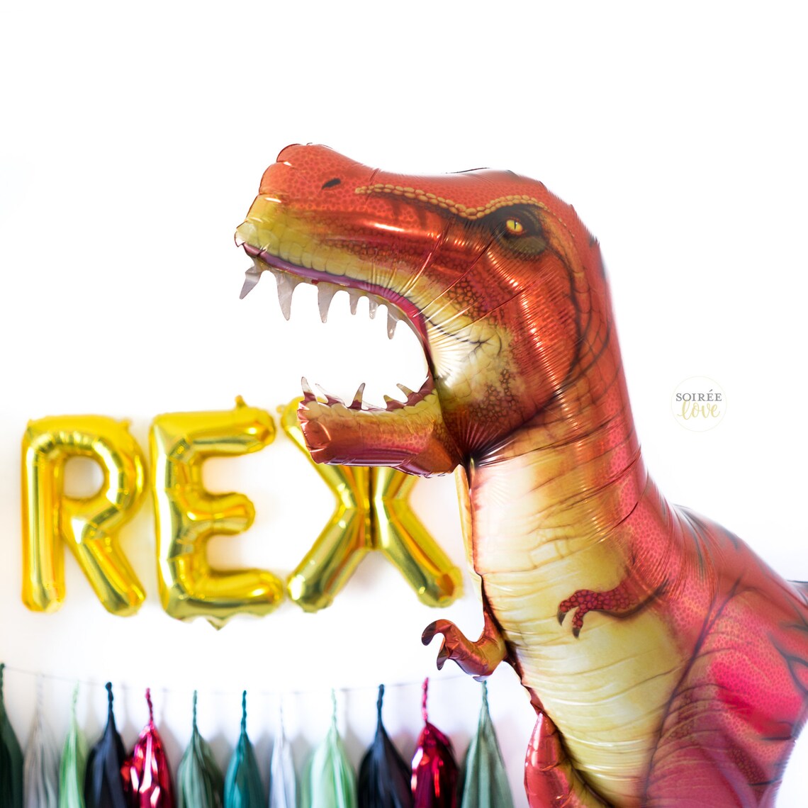 THREE REX Balloon Party Box | 3 Rex, Dinosaur Balloon, T-rex ...